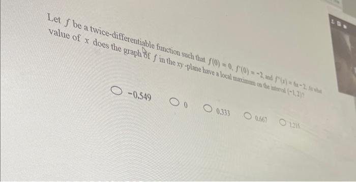 Solved Let F Be A Twice Differentiable Function Such That
