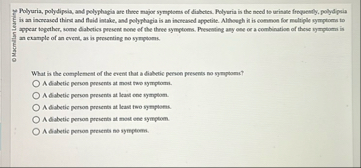 Solved F5 ﻿is an increased thirse and flald istake, and | Chegg.com