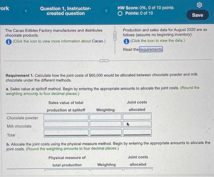 Solved The Cacao Edibles Factory manufactures and | Chegg.com
