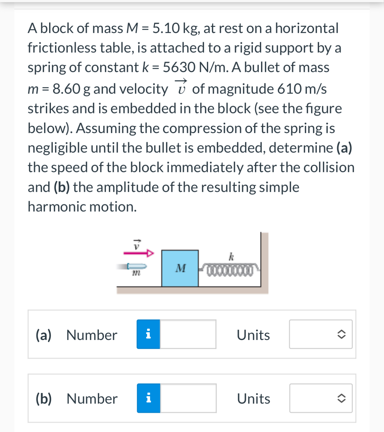 Solved A block of mass M=5.10kg, ﻿at rest on a horizontal | Chegg.com