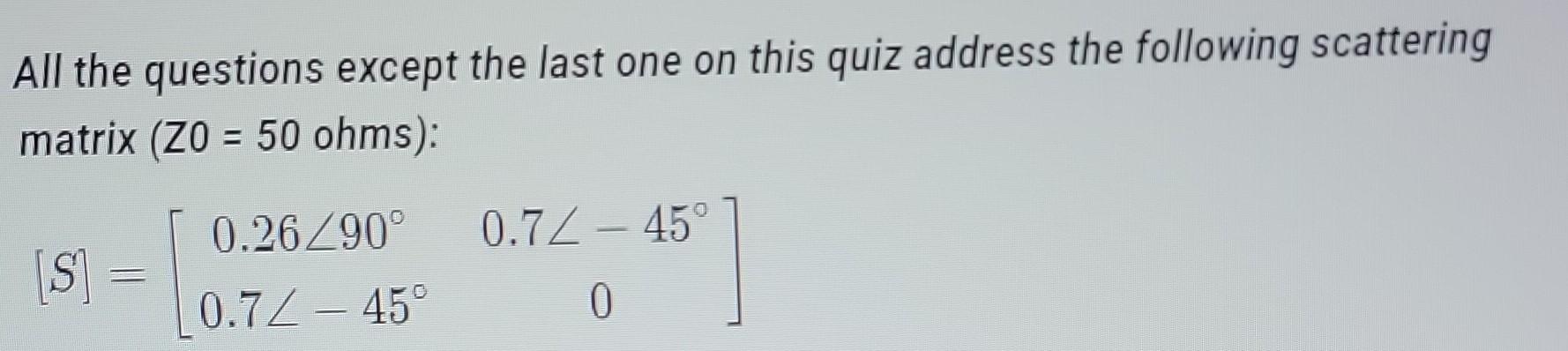 Solved If port 2 of the network is terminated in an open | Chegg.com