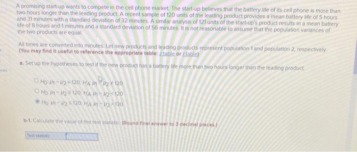 Solved A promising start-up wants to compete in the cell | Chegg.com