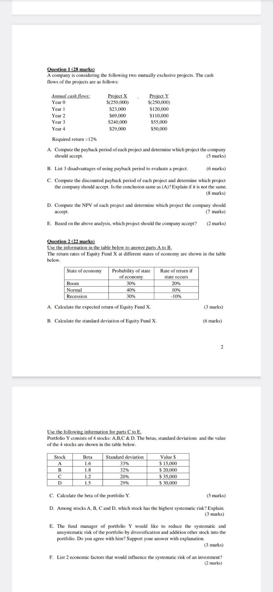Solved Question 1 (28 ﻿marks)A company is considering the | Chegg.com