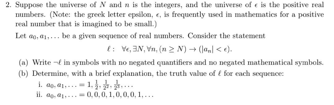 Solved Suppose the universe of N and n is the integers, and | Chegg.com