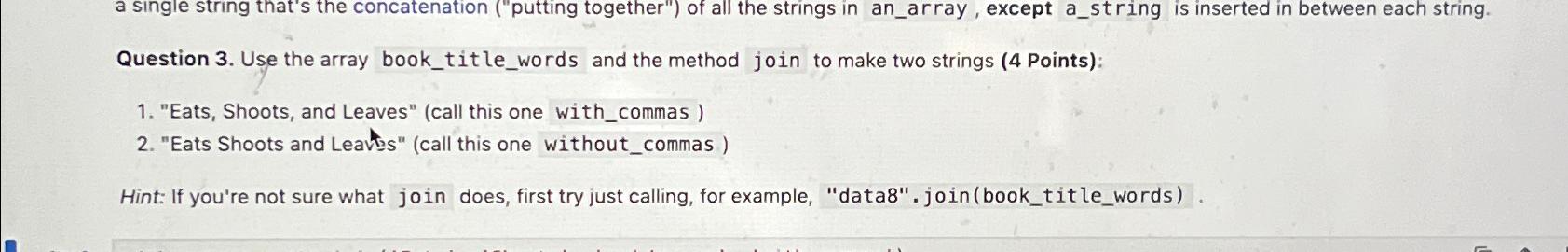 Solved A Single String Thats The Concatenation Putting 