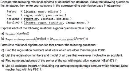Solved Consider the following relational schema of an | Chegg.com