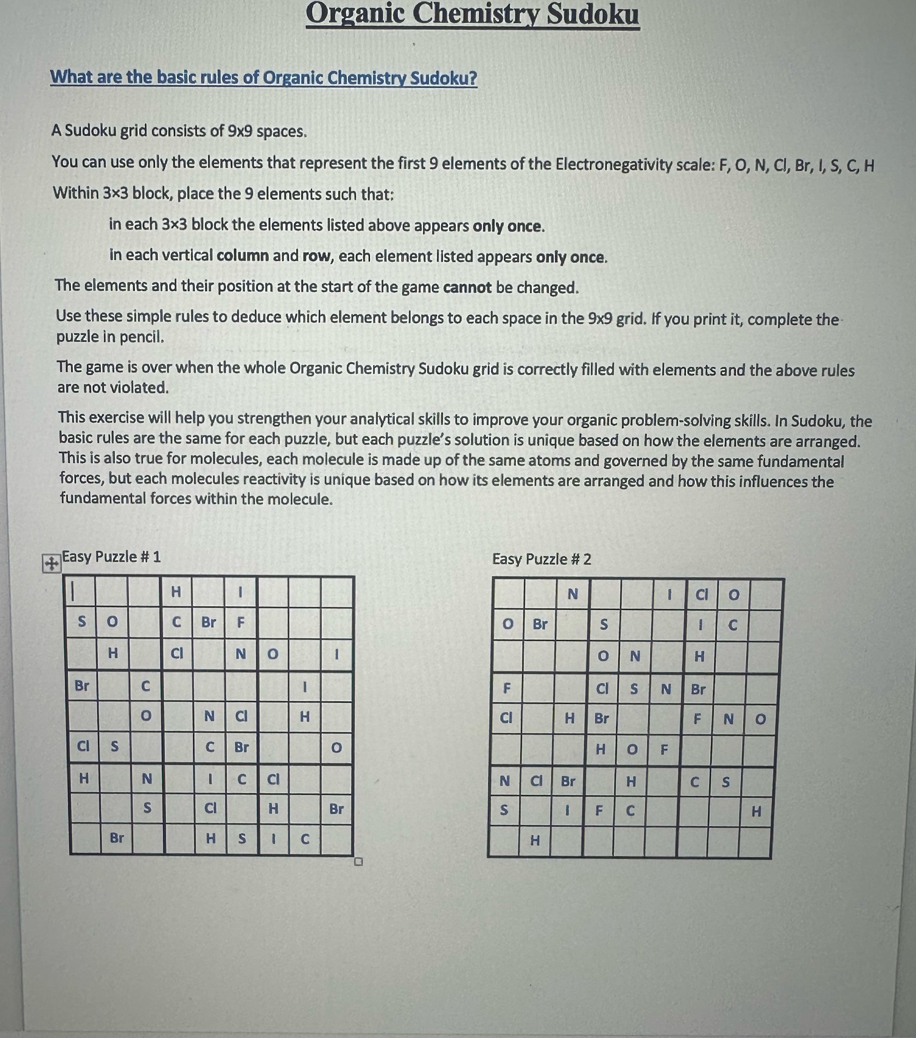 Solved What are the basic rules of Organic Chemistry | Chegg.com
