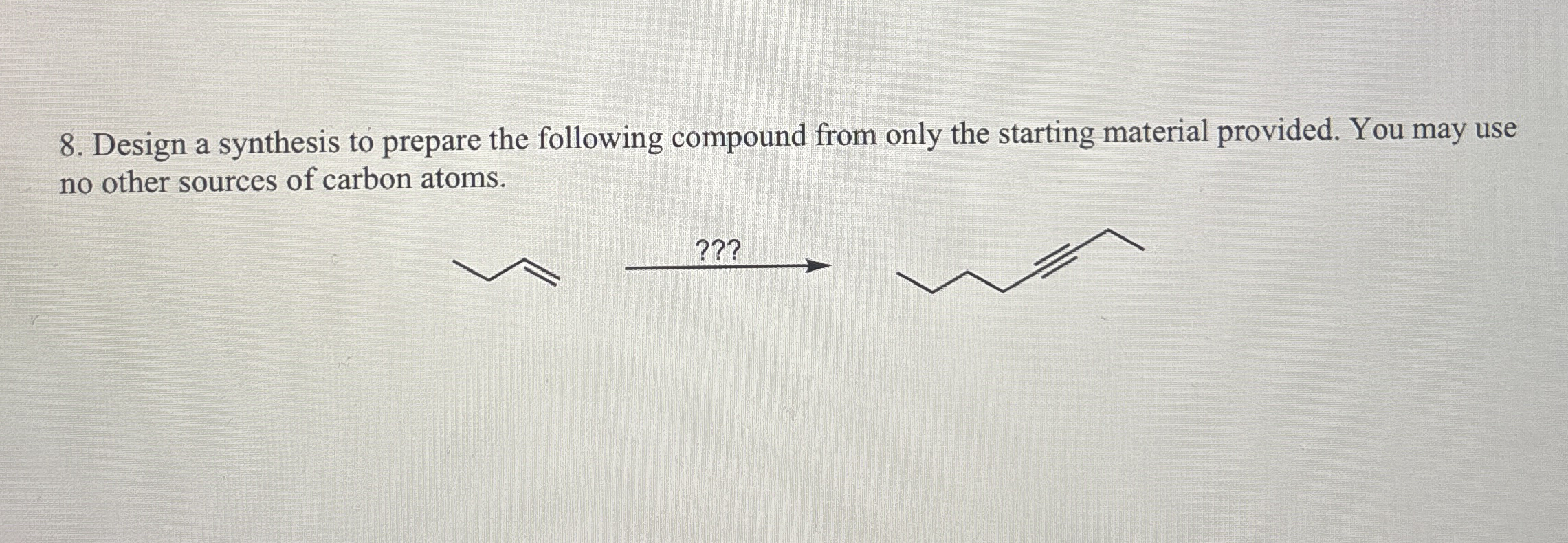 Solved Design a synthesis to prepare the following compound | Chegg.com