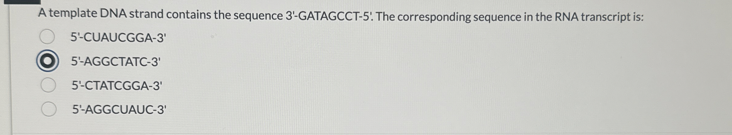 Solved A template DNA strand contains the sequence | Chegg.com