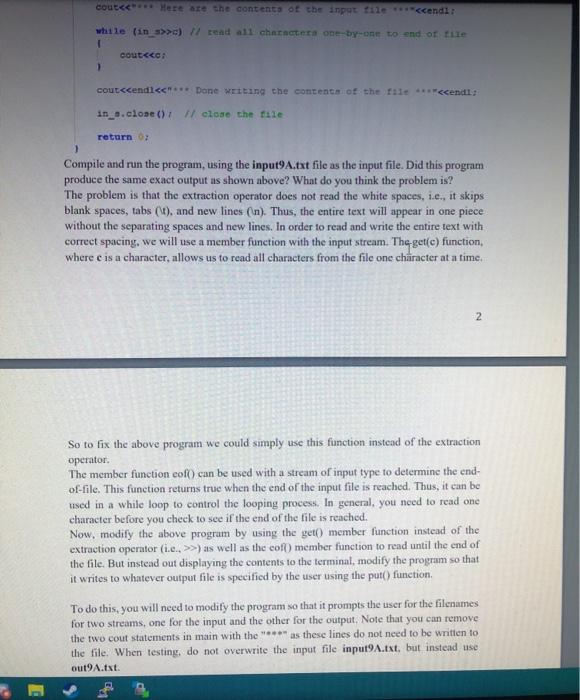 Solved A. Member Functions get, put, fail, and eof Create a | Chegg.com