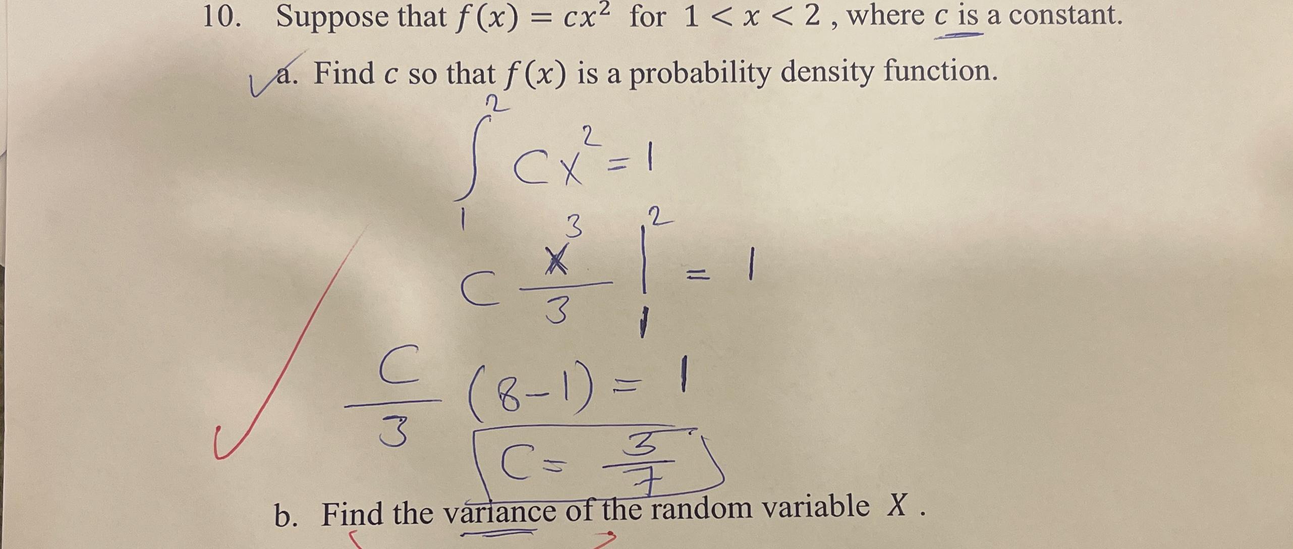 Solved Suppose that f(x)=cx2 ﻿for ccf(x)x1, ﻿where c is ﻿a | Chegg.com