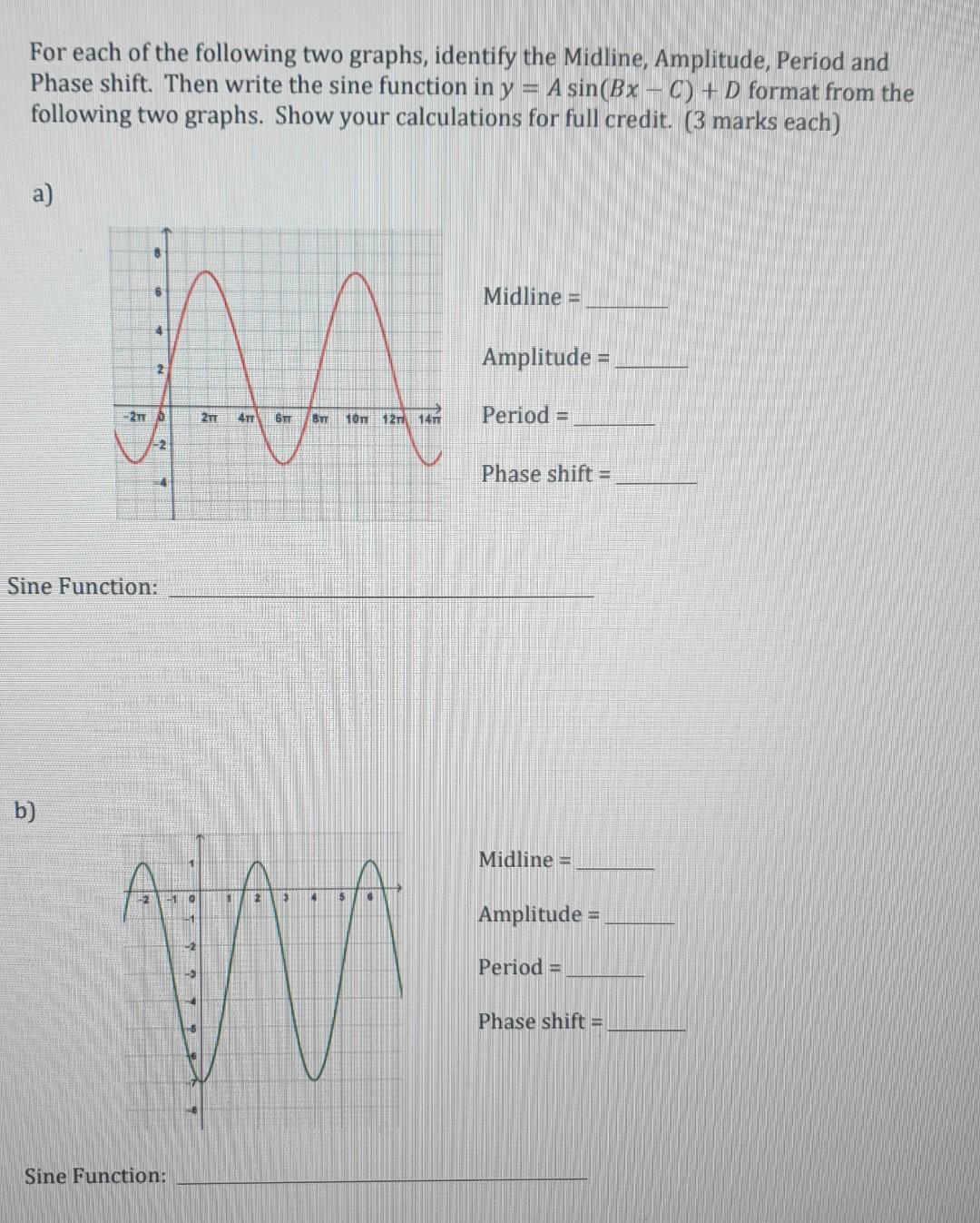 Solved For each of the following two graphs, identify the | Chegg.com