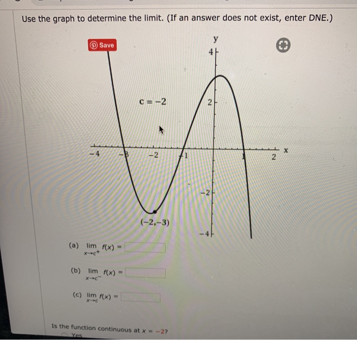 Solved Use the graph to determine the limit. (If an answer | Chegg.com Solved Use the graph to determine the limit. (If an answer | Chegg.com