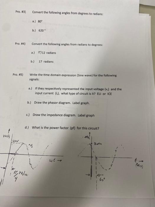 Solved Pro. \#3) Convert the following angles from degrees | Chegg.com