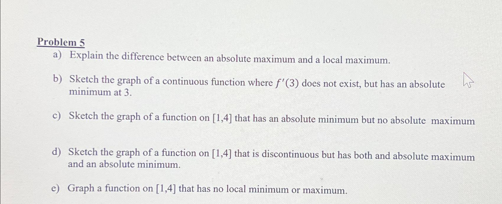 Problem 5a) ﻿Explain the difference between an | Chegg.com