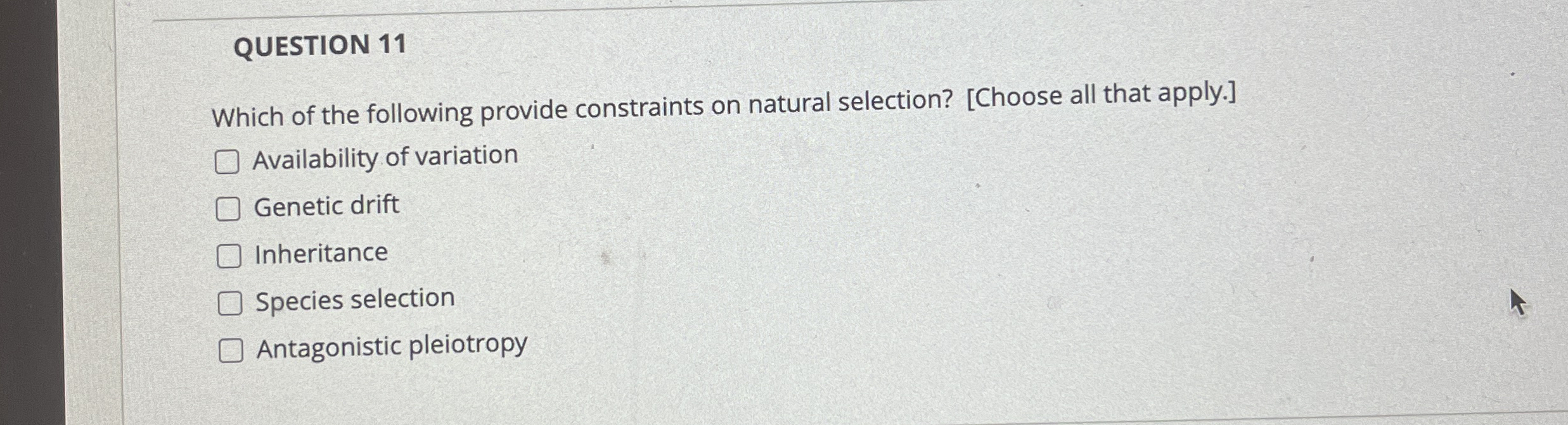 Solved QUESTION 11Which of the following provide constraints | Chegg.com