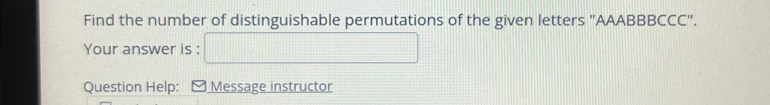 Solved Find The Number Of Distinguishable Permutations Of