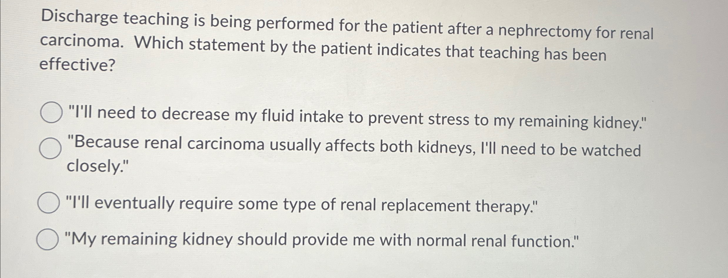 Solved Discharge teaching is being performed for the patient | Chegg.com