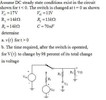 Solved Assume DC steady state conditions exist in the | Chegg.com