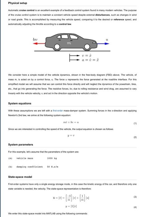 Solved Physical sotup Autematic cruise control is an | Chegg.com