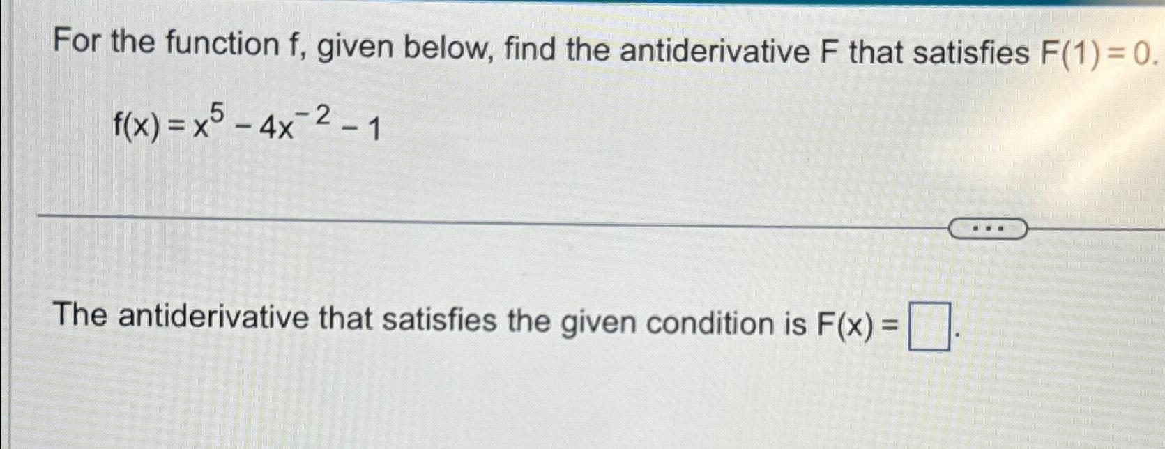 Solved For the function f, ﻿given below, find the | Chegg.com