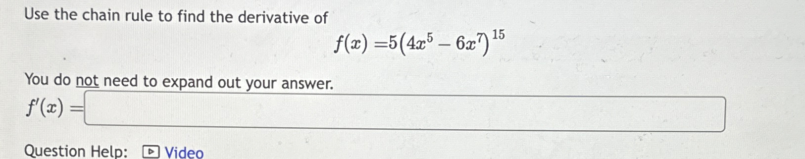 Solved Use the chain rule to find the derivative | Chegg.com