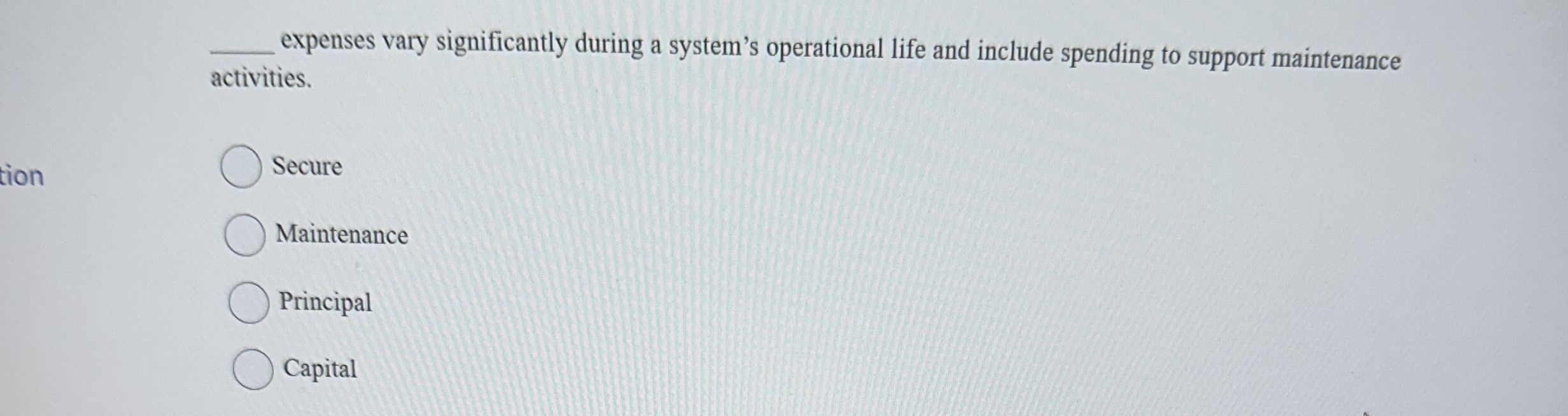 Solved expenses vary significantly during a system's | Chegg.com