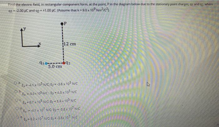 Solved Find the electric field, in rectangular component | Chegg.com