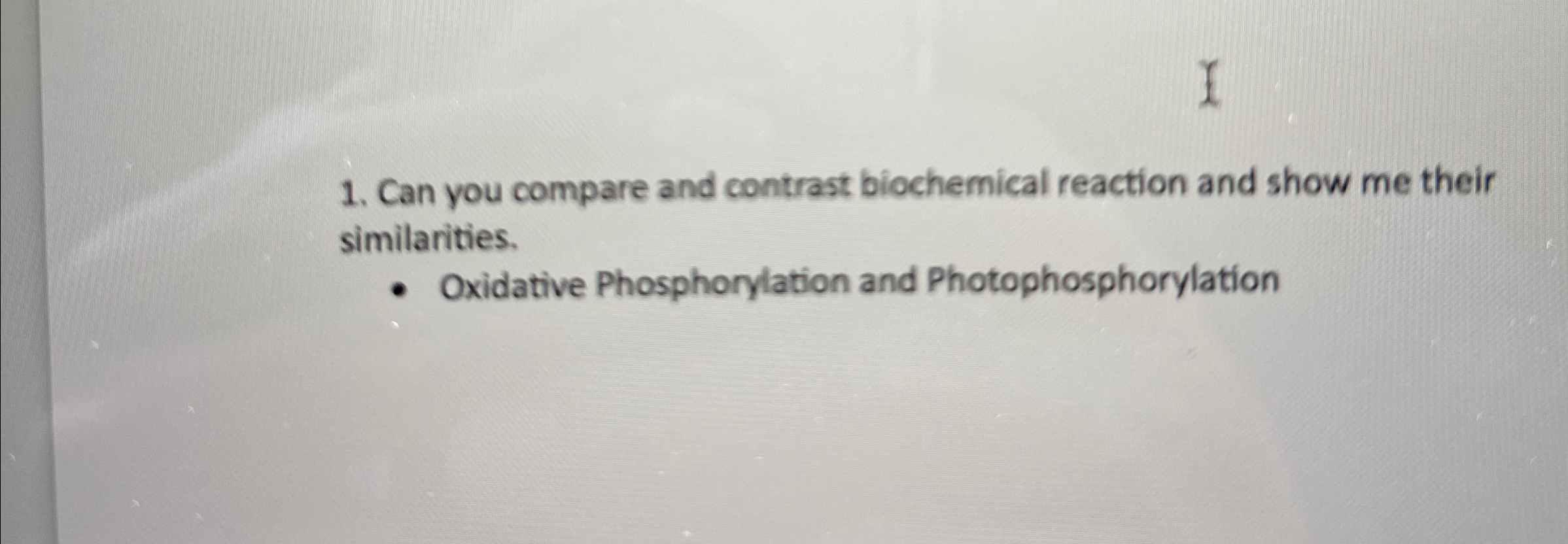Solved Can you compare and contrast biochemical reaction and | Chegg.com