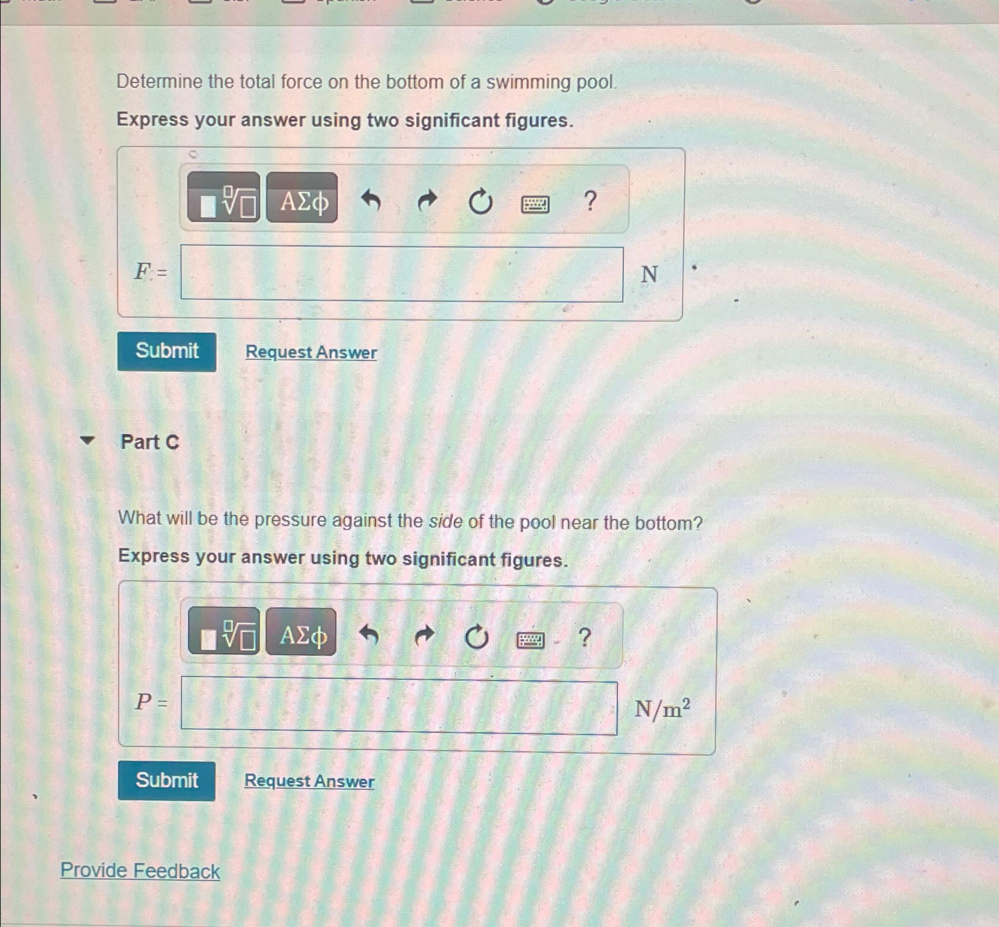 Solved Part ADetermine the absolute pressure on the bottom | Chegg.com