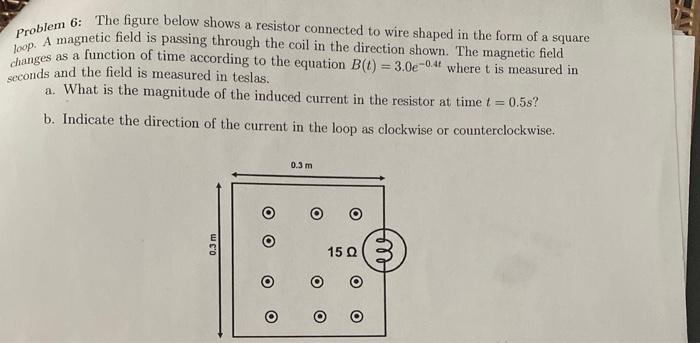Solved problem 6: The figure below shows a resistor | Chegg.com