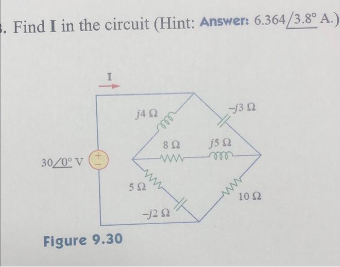 Solved Find I in the circuit (Hint: Answer: 6.364/3.8 A.) | Chegg.com