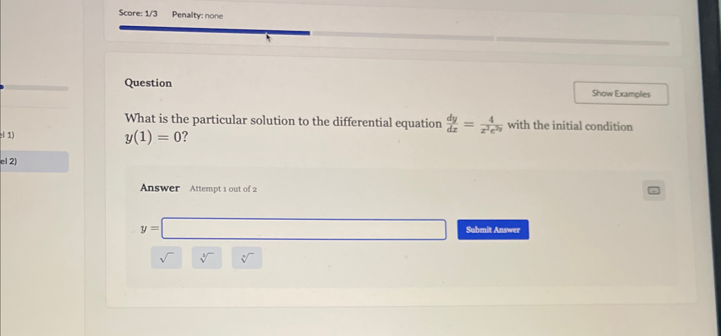 Solved Score: 13Penalty: noneQuestionWhat is the particular | Chegg.com