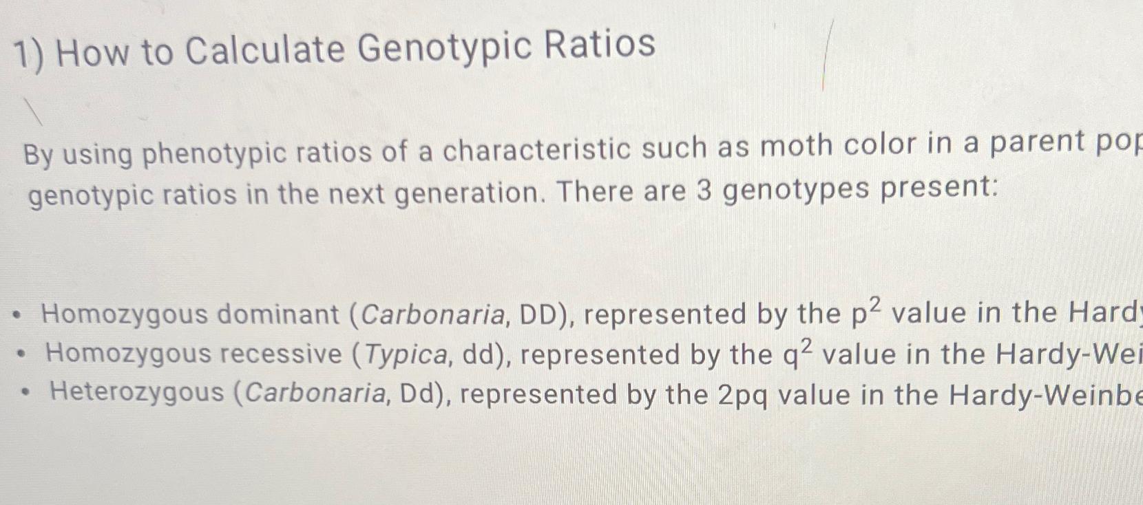 Solved How to Calculate Genotypic RatiosBy using phenotypic | Chegg.com