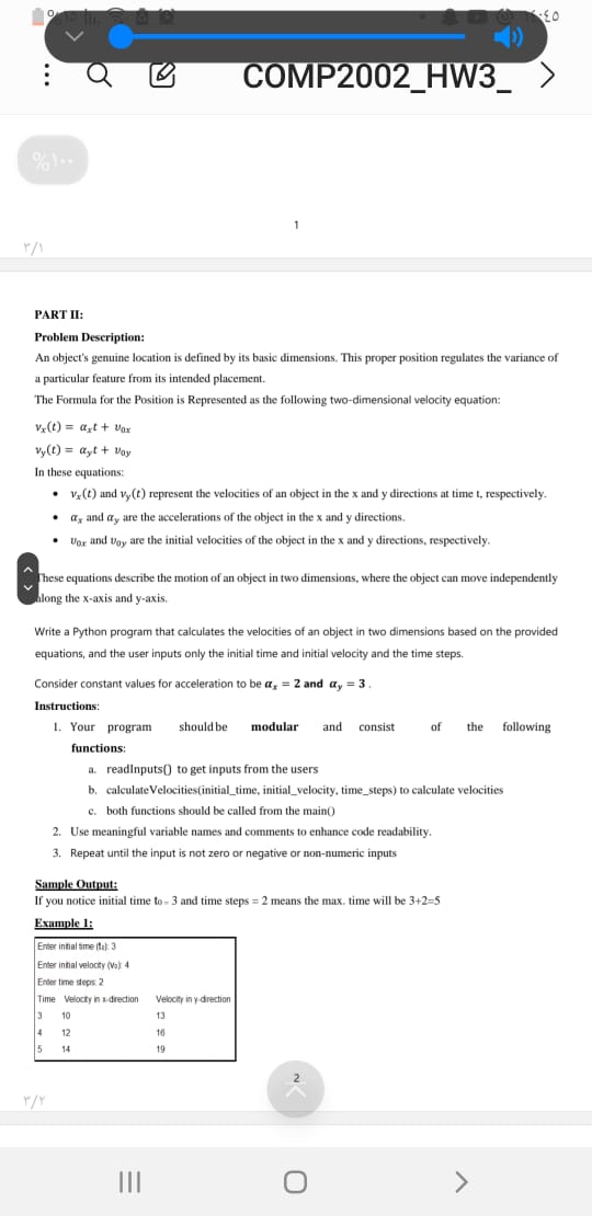 Solved PART II:Problem Description:An object's genuine | Chegg.com