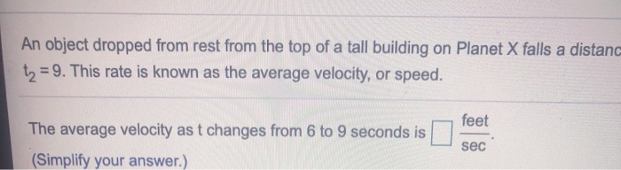 Solved An Object Dropped From Rest From The Top Of A Tall