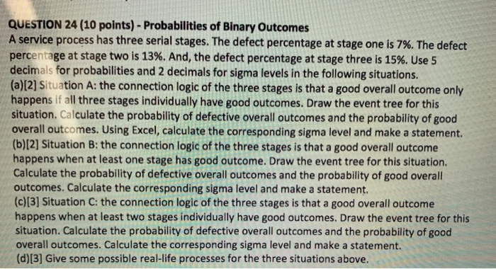 Solved QUESTION 24 (10 points) - Probabilities of Binary | Chegg.com