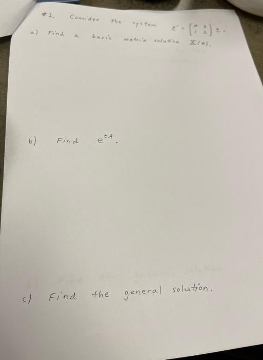 Solved *2. Convider the system Σ′=[0132]=. a) Find a baric | Chegg.com