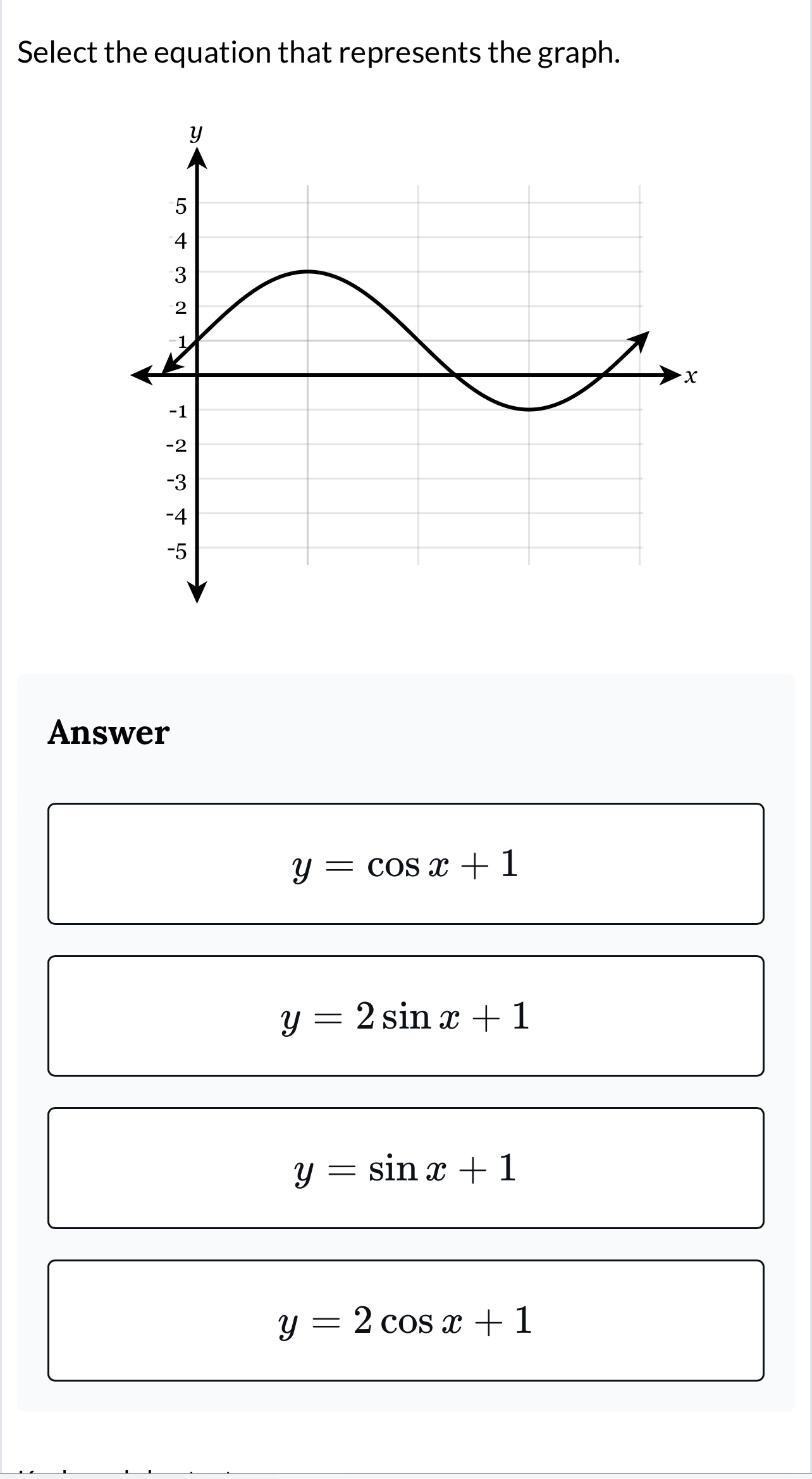 Solved Select the equation that represents the | Chegg.com