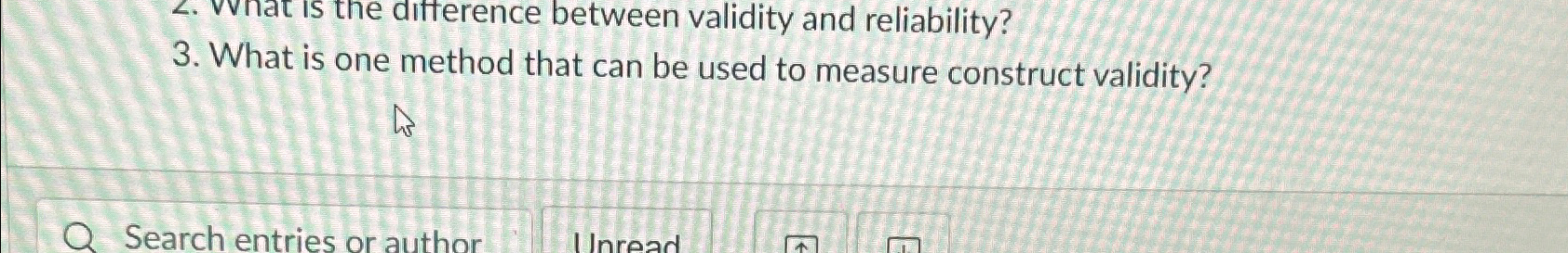 Solved Wvat is the difference between validity and | Chegg.com