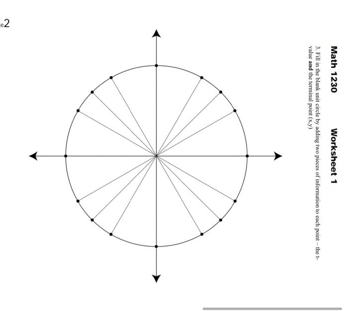 Solved Math 1230 Worksheet 1 3. Fill in the blank unit | Chegg.com