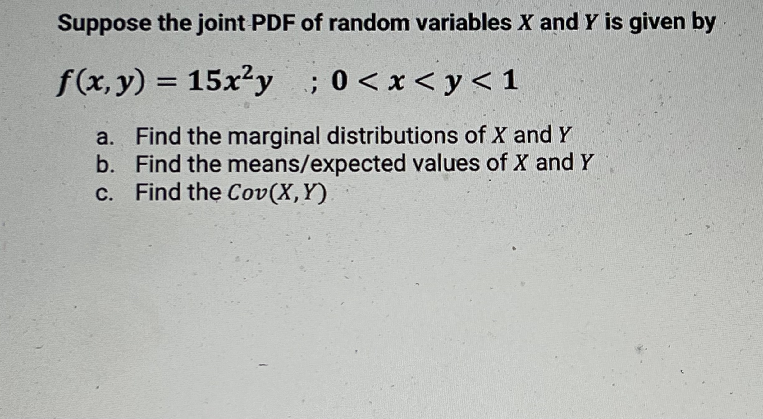 Solved Suppose the joint PDF of random variables x ﻿and Y | Chegg.com