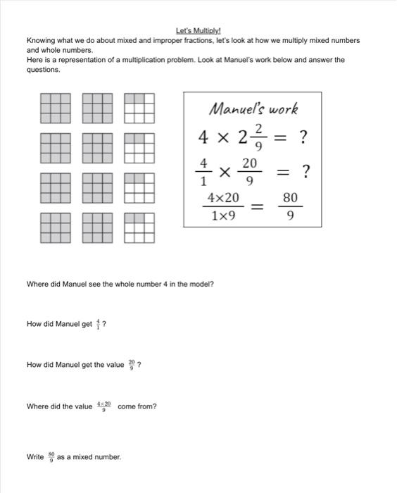 Solved Let's Multiply! Knowing what we do about mixed and | Chegg.com