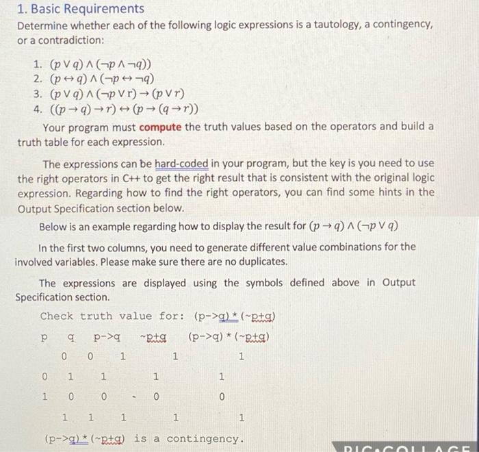 Solved 1. Basic Requirements Determine whether each of the | Chegg.com