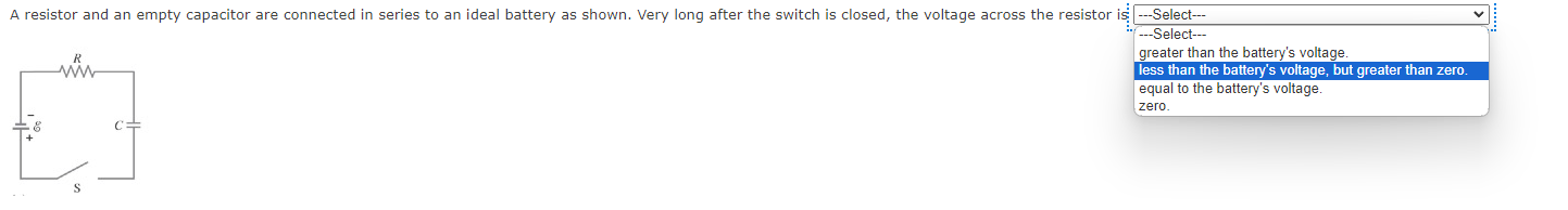 Solved A resistor and an empty capacitor are connected in | Chegg.com