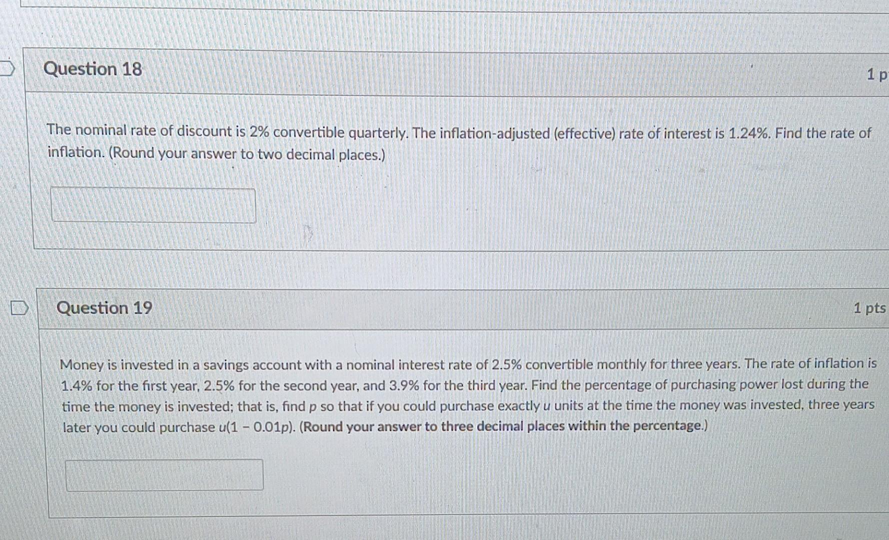 Solved The nominal rate of discount is 2% convertible | Chegg.com