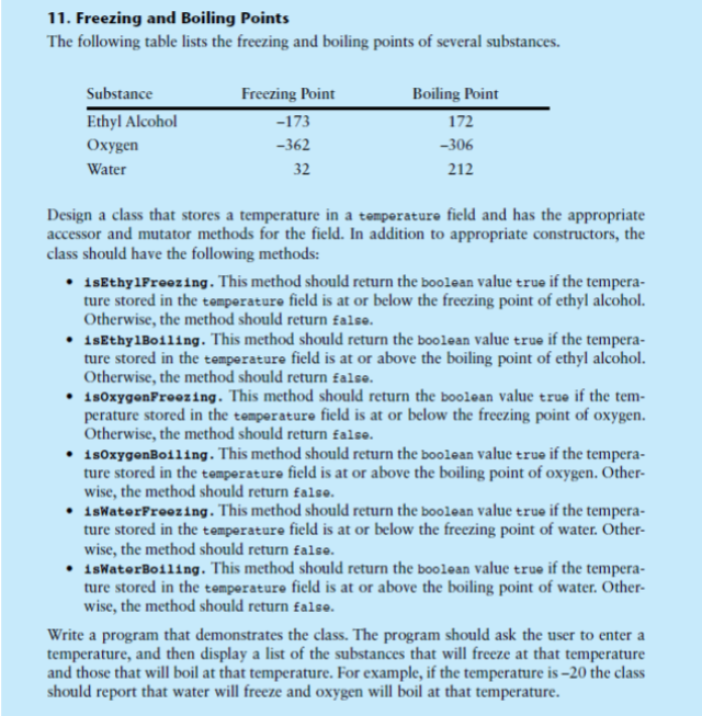 Solved 11. ﻿Freezing and Boiling PointsThe following table | Chegg.com
