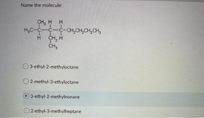 Solved Name the molecule: 2.3-dimethyl-4-ethyl-2-heptene | Chegg.com