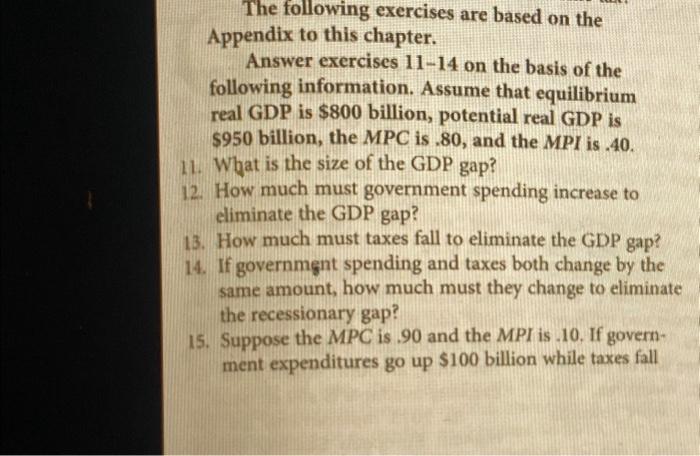 Solved Appendix to this chapter. Answer exercises 11-14 on | Chegg.com