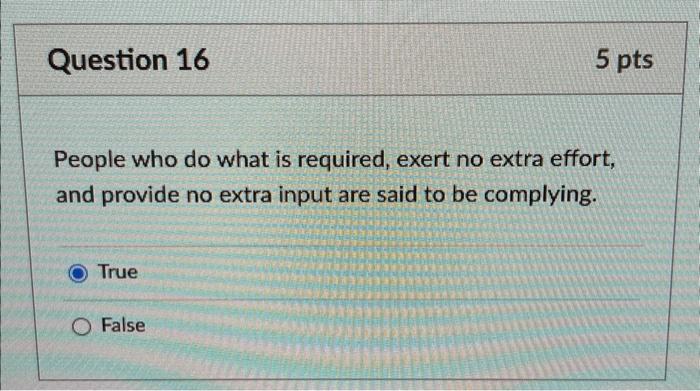 Solved People who do what is required, exert no extra | Chegg.com